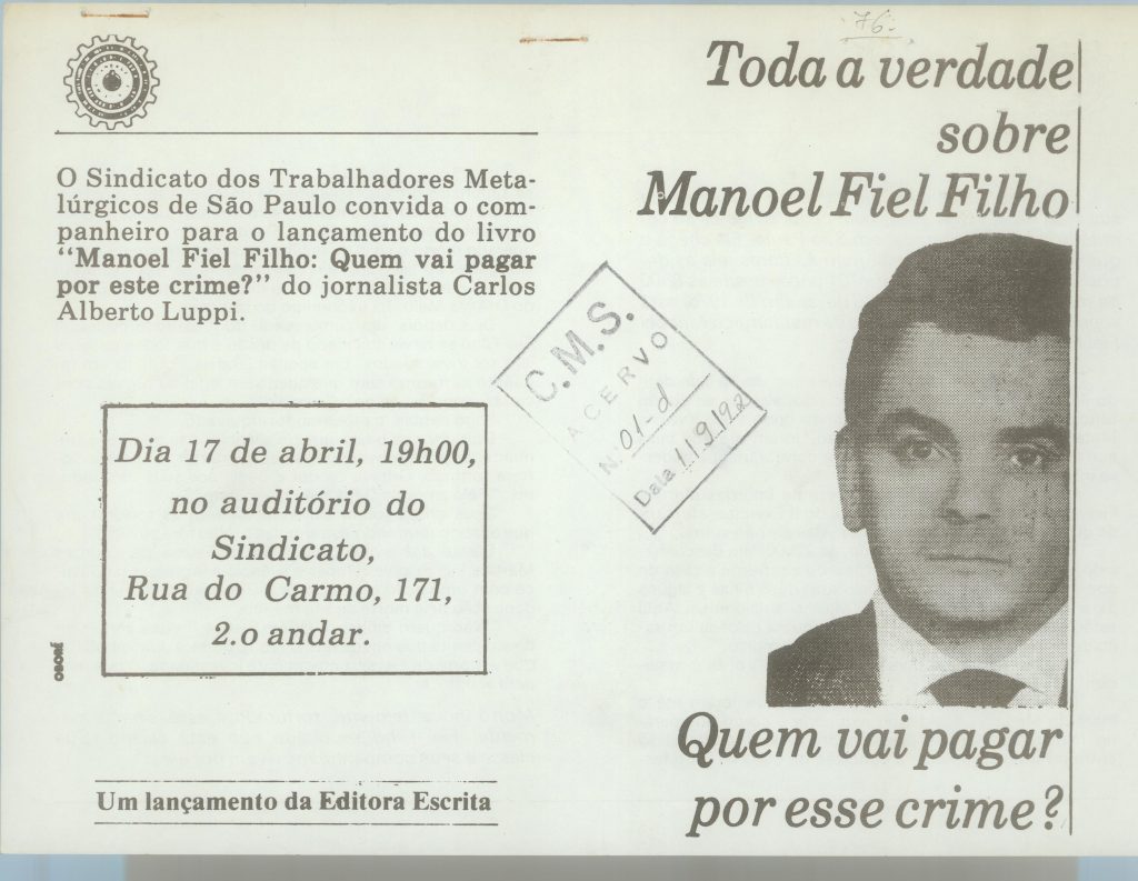 Manoel Filho _ Frente - Memória Sindical
